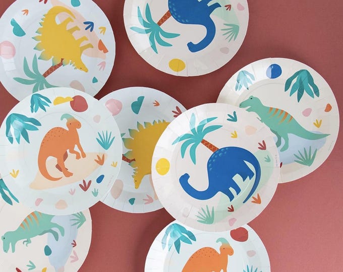 Dinosaur Party Plates - Dino Party Decorations, Dinosaur Birthday ...