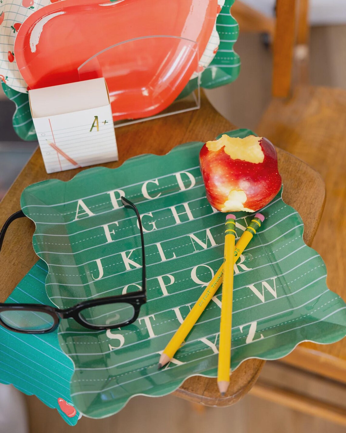 Back to School Alphabet Plates 8ct – Large 10x10 Paper Plates Teacher ...