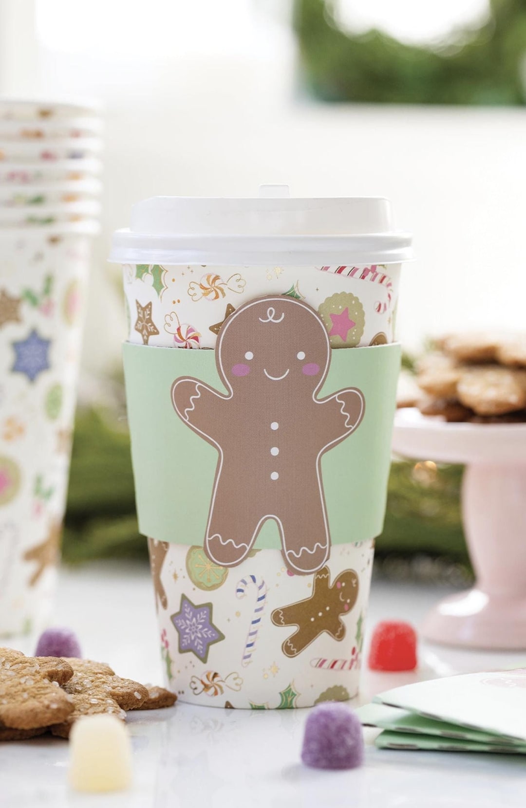 Gingerbread To-go Cups - Hot Chocolate Bar, Holiday Party Cups ...