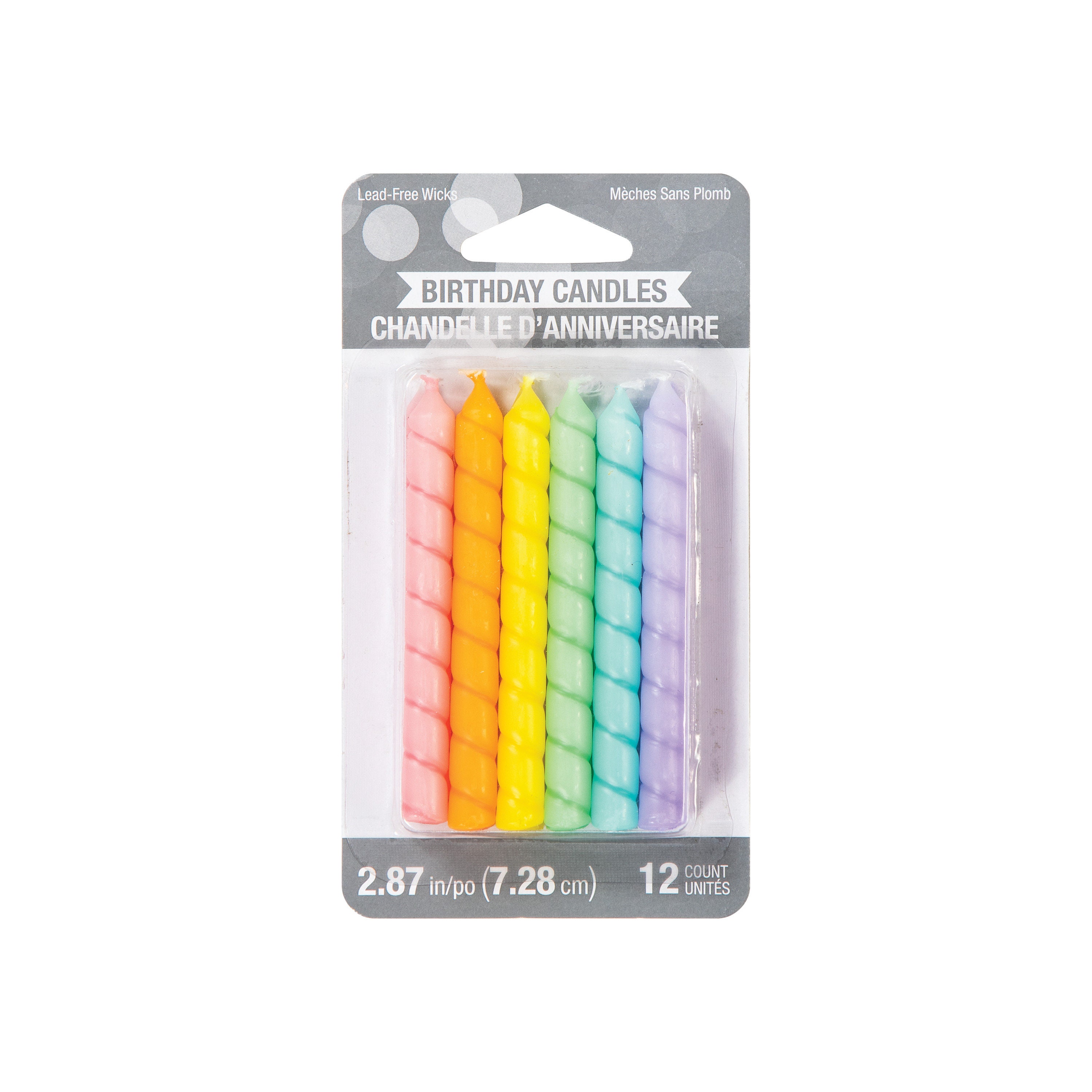 12 Pastel Party Candles - Birthday Candles, Pastel Rainbow Birthday ...