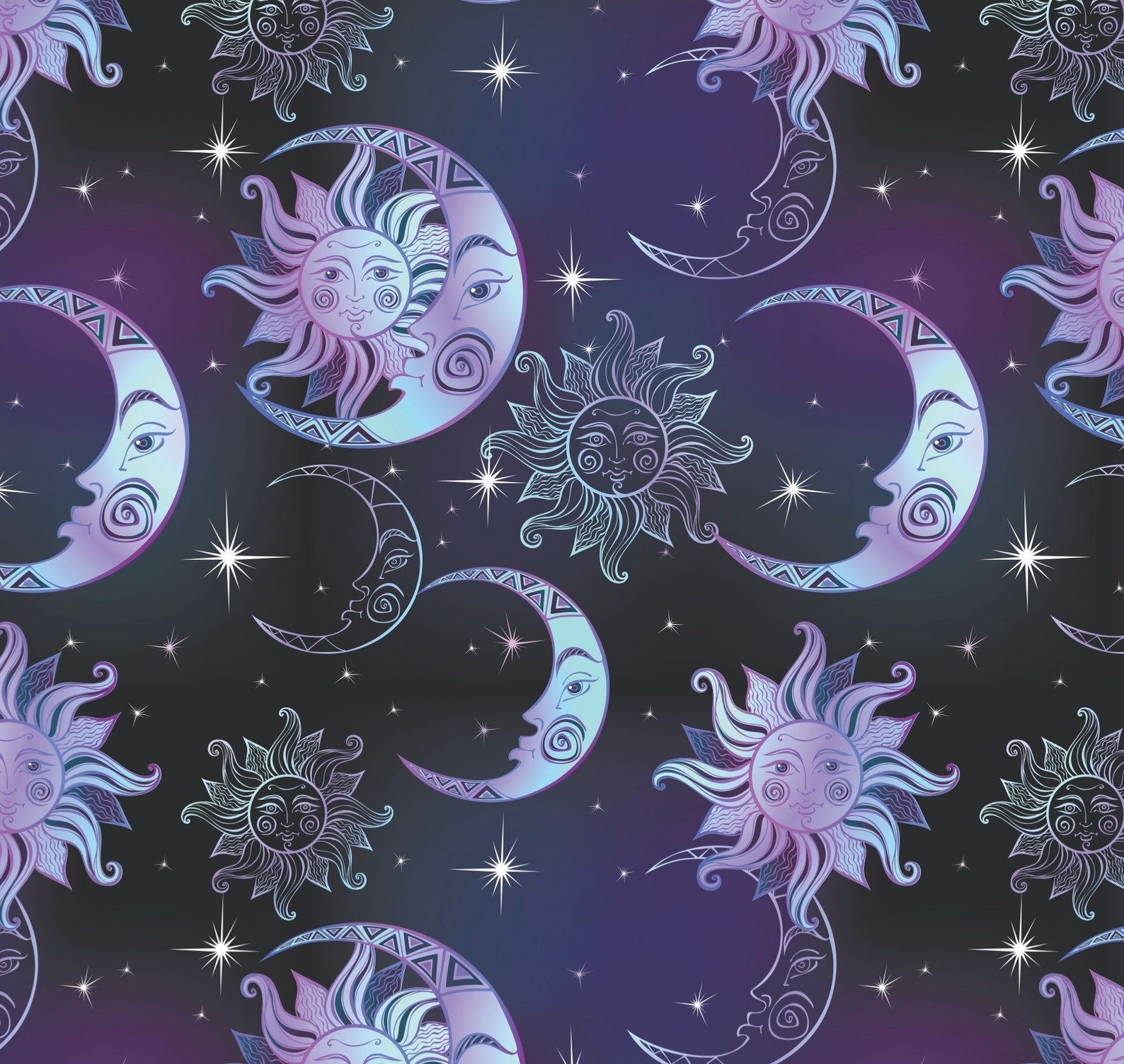 Celestial Gift Wrap Celestial Wrapping Paper Zodiac Gift | Etsy