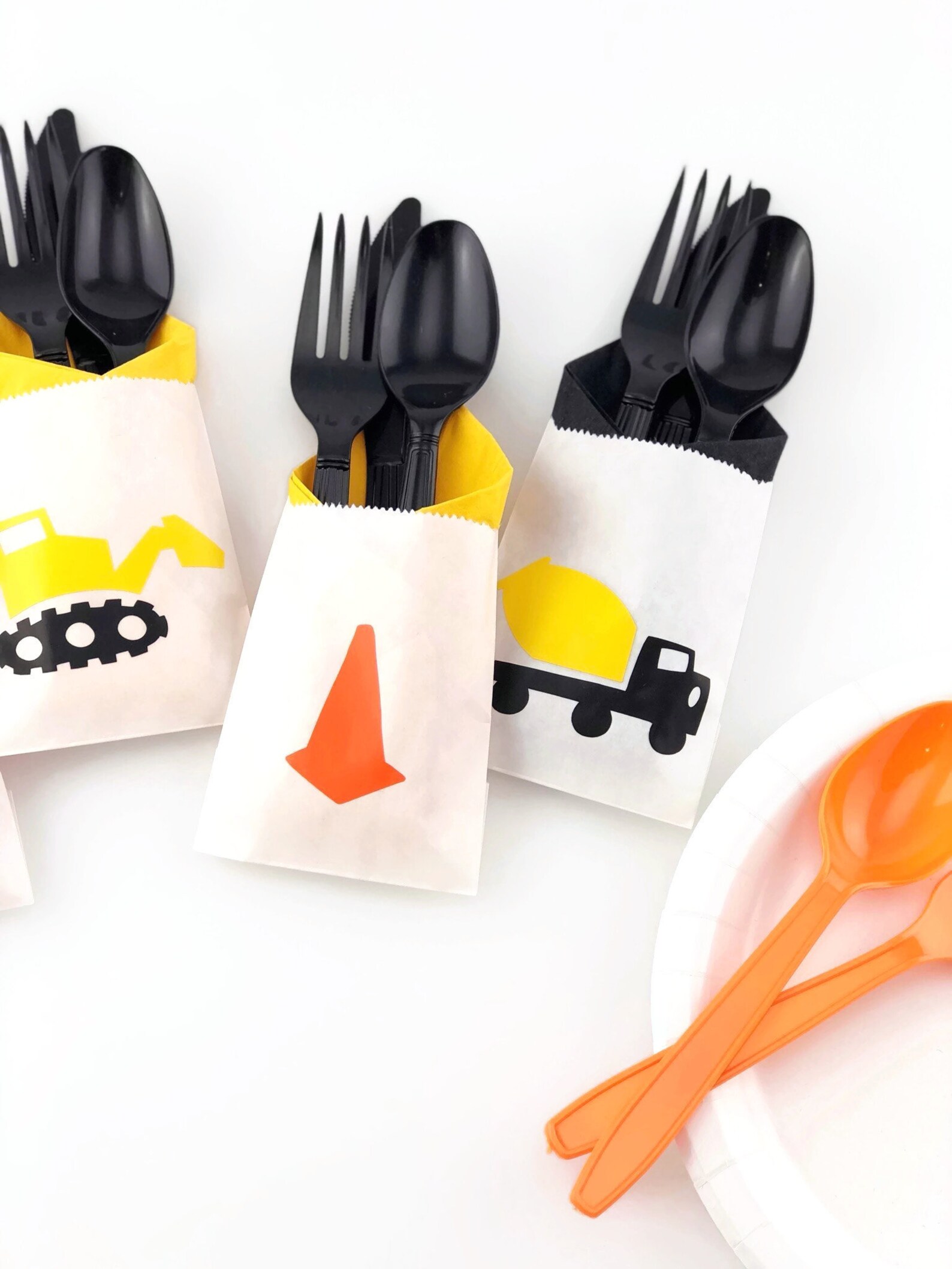 Construction Party Cutlery Construction Birthday Party Supplies ...