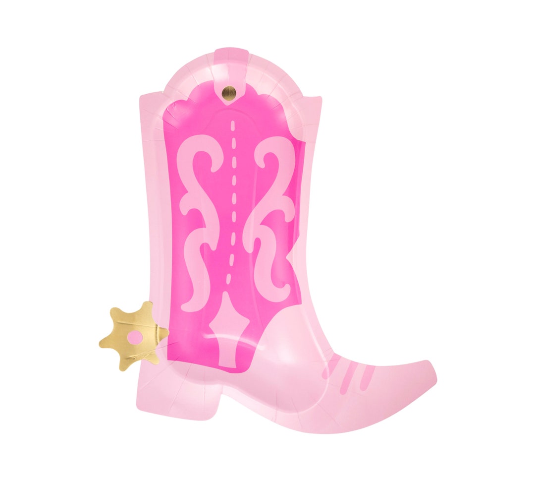 Pink Cowgirl Boot Plates - Girl First Rodeo Birthday, Last Rodeo ...