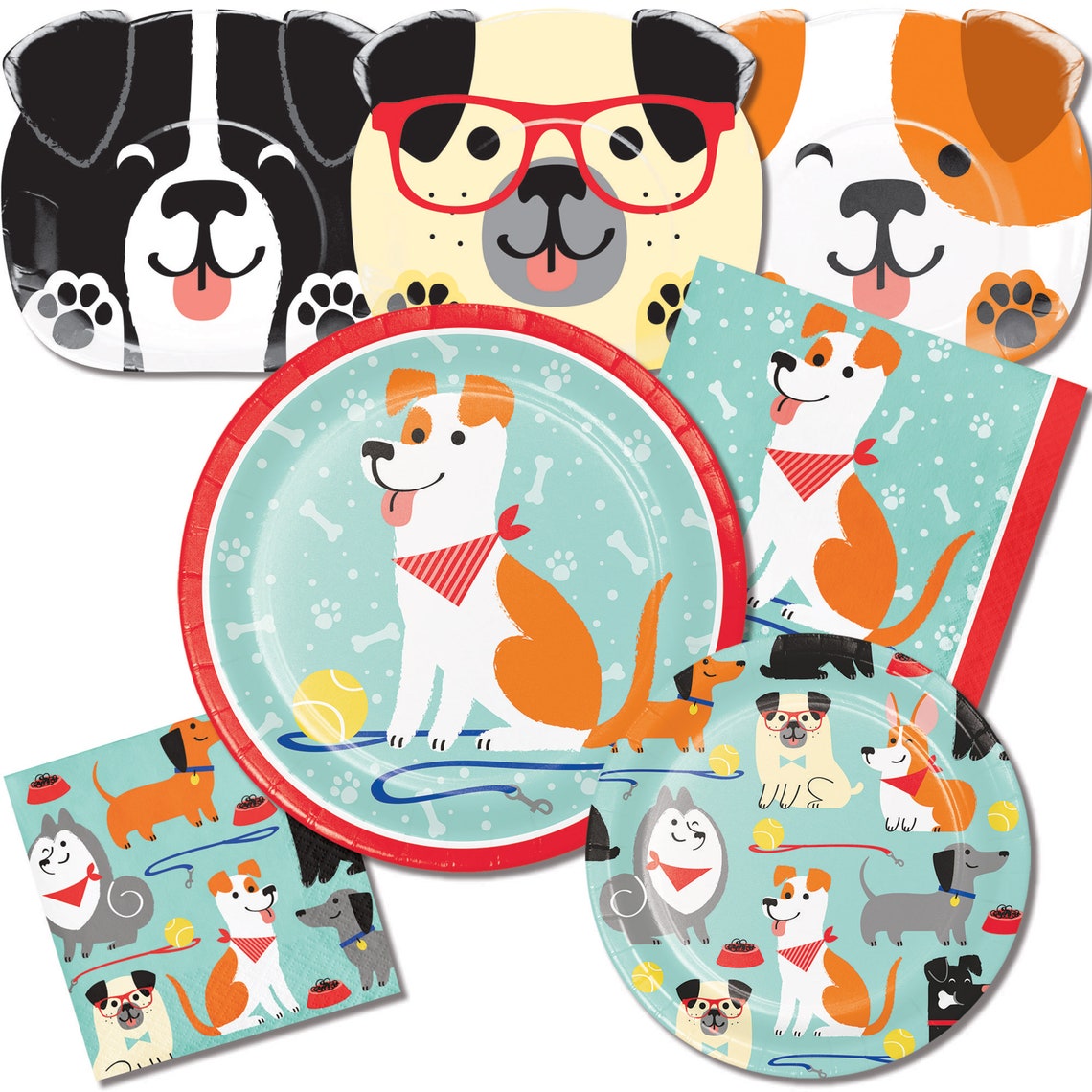 7 Puppy Plates Puppy Party Puppy Party Supplies Dog | Etsy