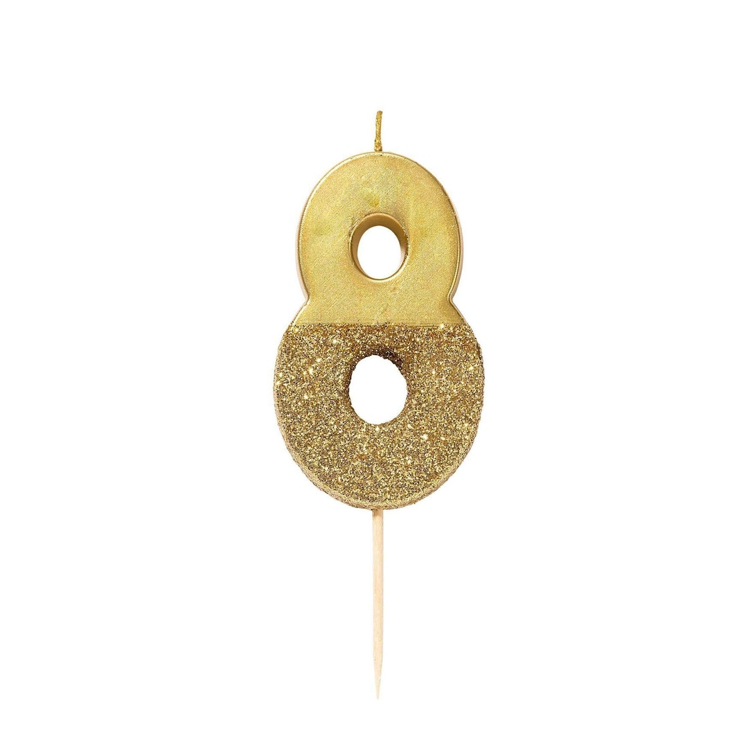 Glitter 8 Candle Number Candle, 8th Birthday, 18th Birthday, Eight Cake ...