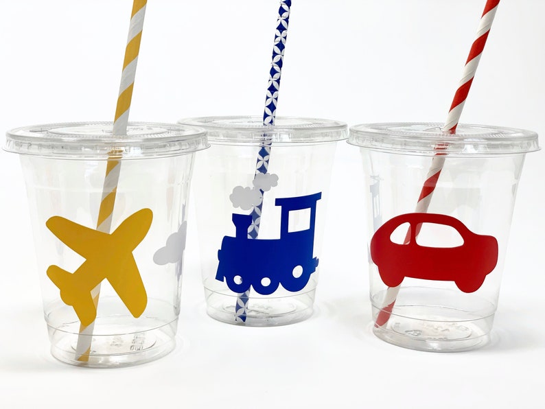Transportation Party Cups Planes Trains and Automobiles - Etsy