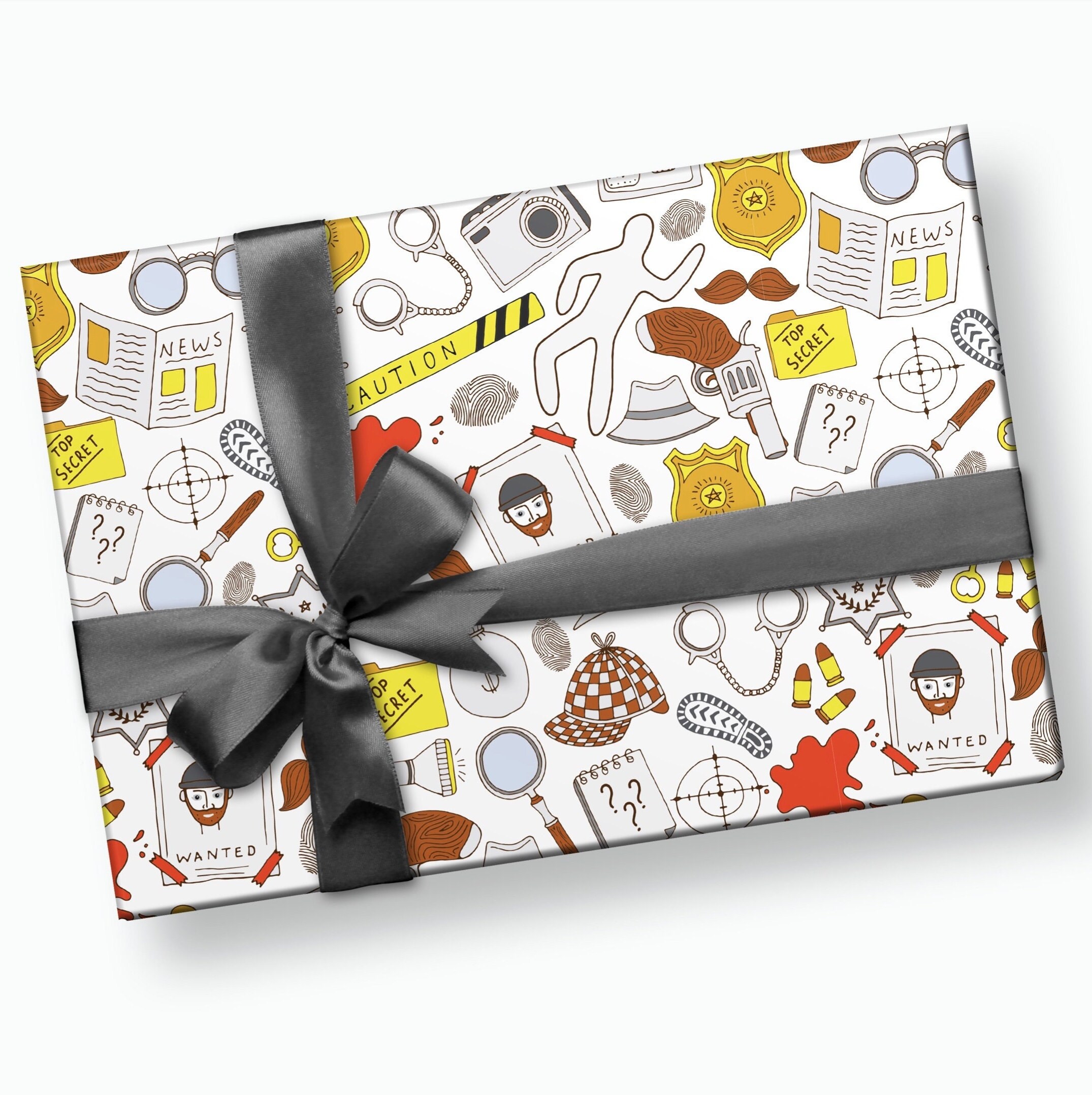 Crime Scene Wrapping Paper Funny Gift Wrap Crime Shows - Etsy