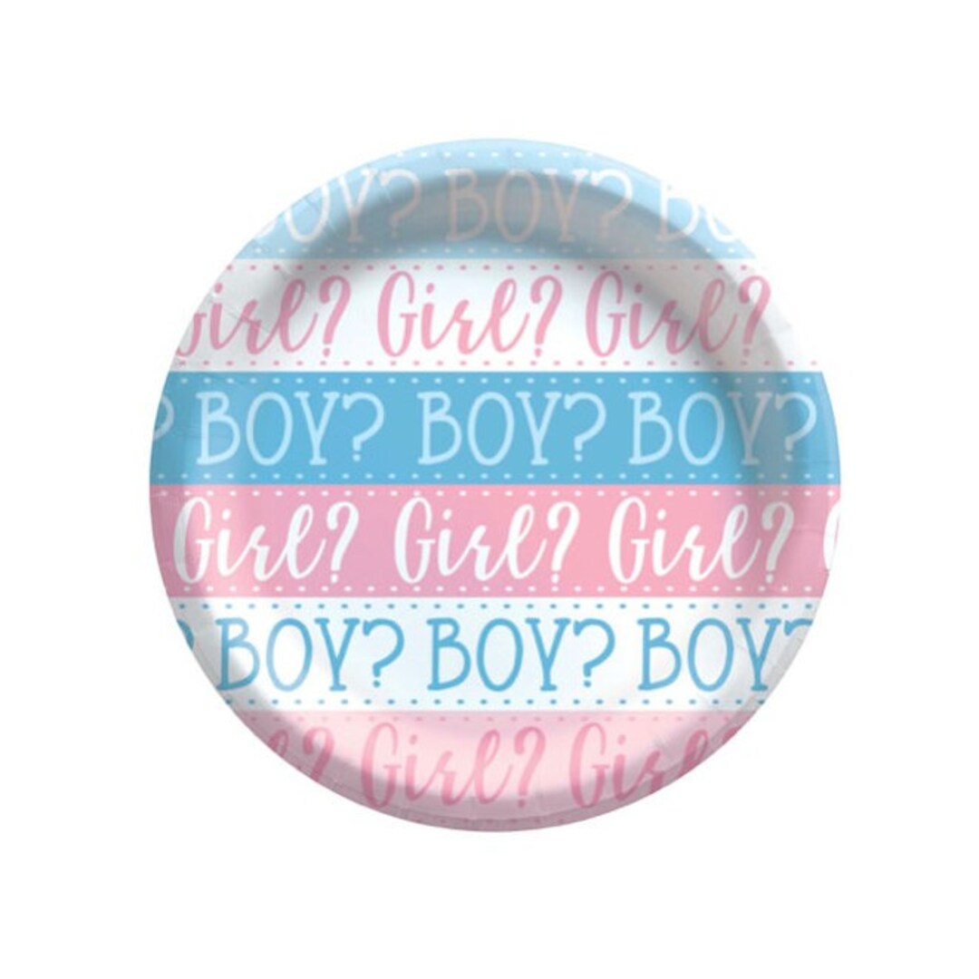 Gender Reveal Cake Plates - Boy or Girl, Gender Reveal Party Supplies ...