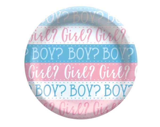 Gender Reveal Cake Plates - Boy or Girl, Gender Reveal Party Supplies ...