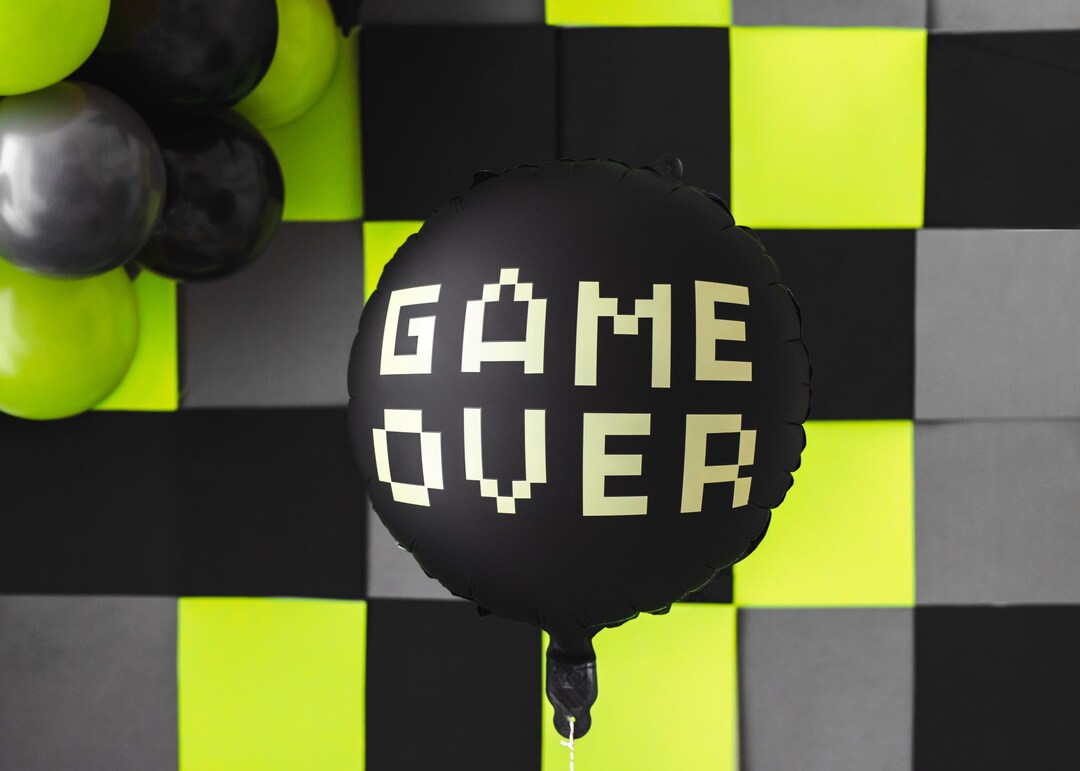 Game Over Party Balloon - Level up Birthday Decorations, Gamer Party ...