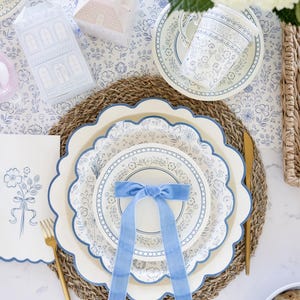 Blue Floral Party Plates - Something Blue Bridal Shower, Floral Garden ...