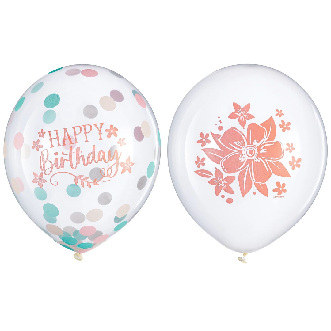 6 Floral Birthday Balloons - Garden Party Decorations, Floral Birthday ...
