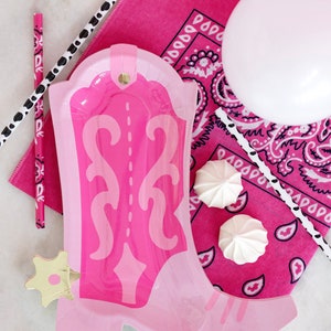 Pink Cowgirl Boot Plates - Girl First Rodeo Birthday, Last Rodeo ...