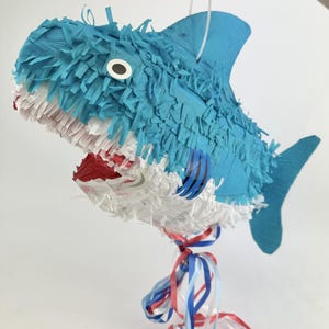 Shark Party Piñata - Shark Birthday Decorations, Beach Party Supplies ...