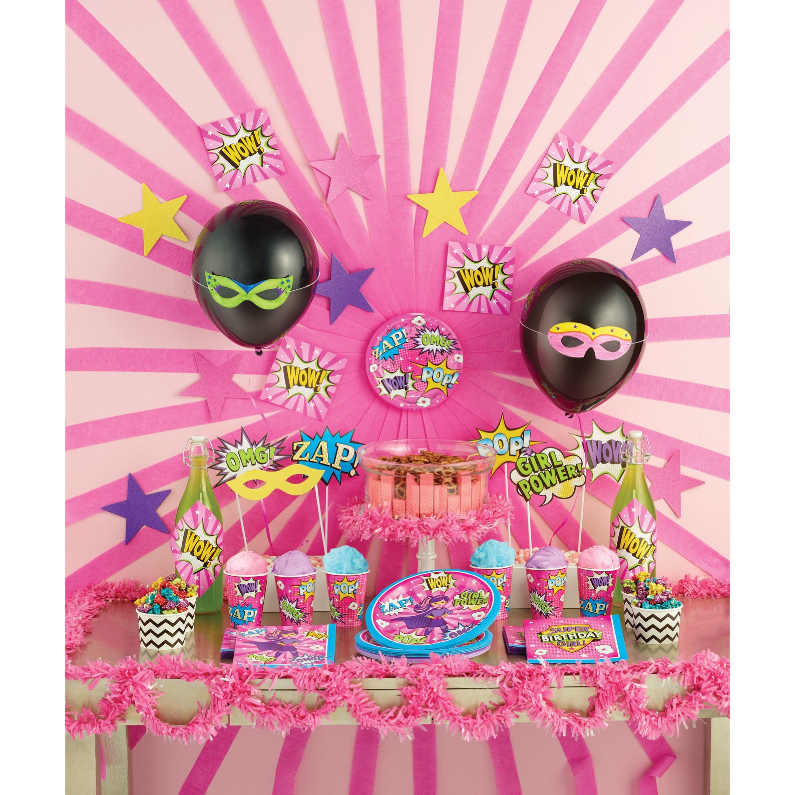 Superhero Banner - Superhero Girl Party, Superhero Party Banner ...