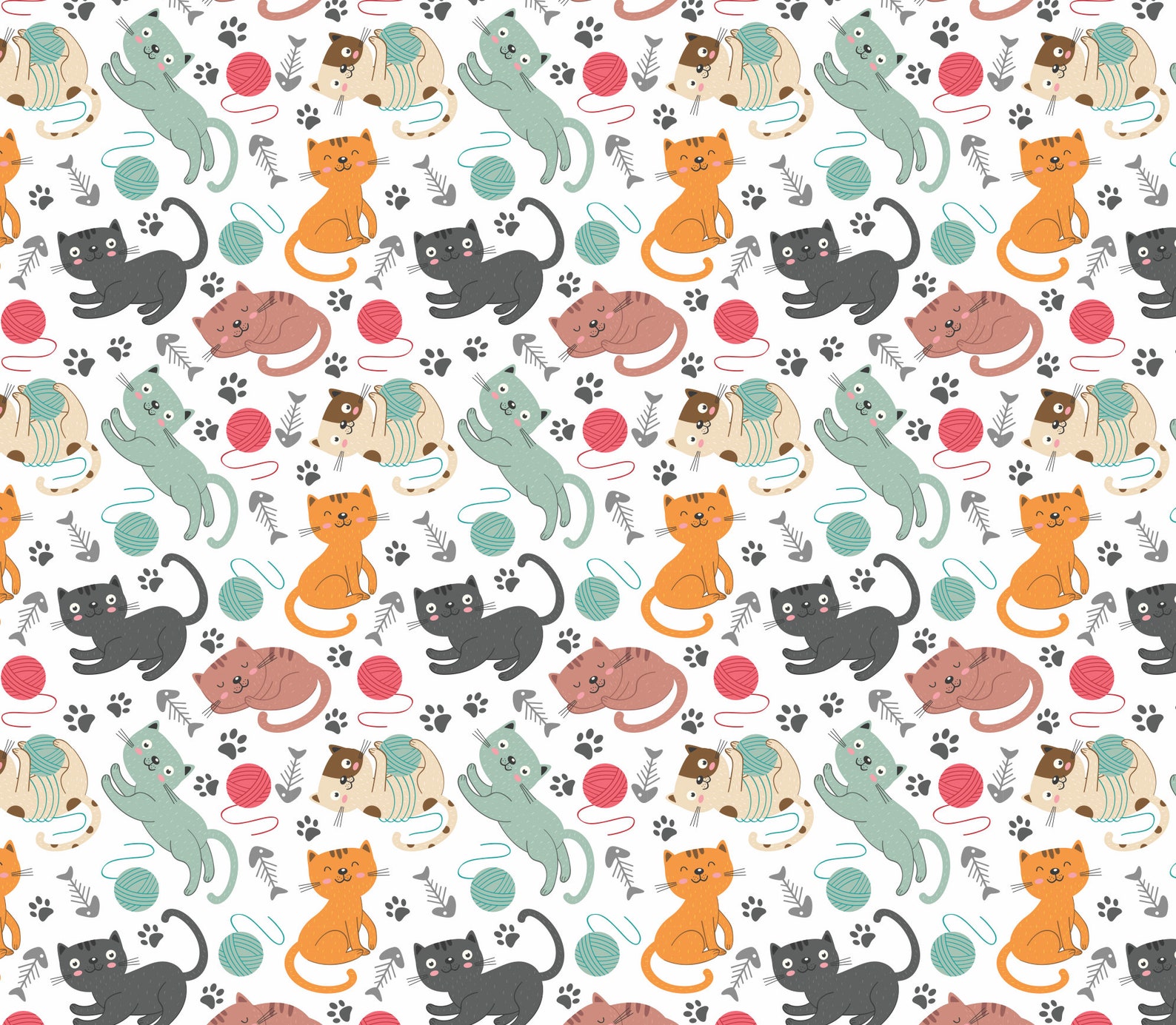 Kitty Cat Wrapping Paper Kitten Wrapping Paper Cat - Etsy