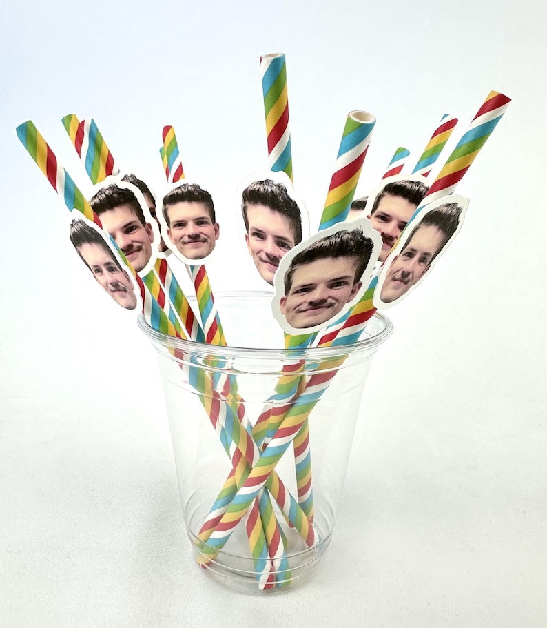 Custom Face Straws – Personalized Photo Straws Birthday Bachelorette ...