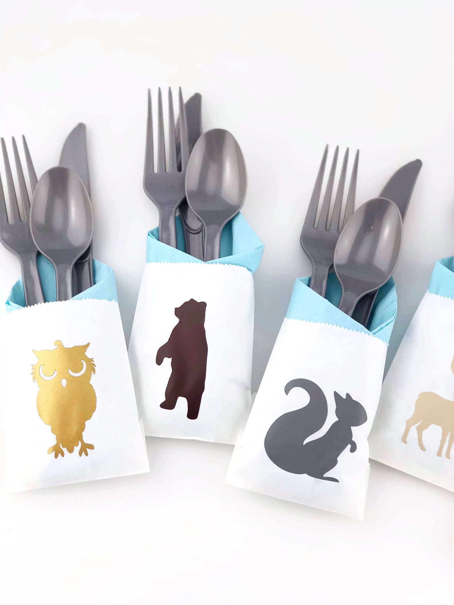 Woodland Cutlery Woodland Animals Party Decorations - Etsy
