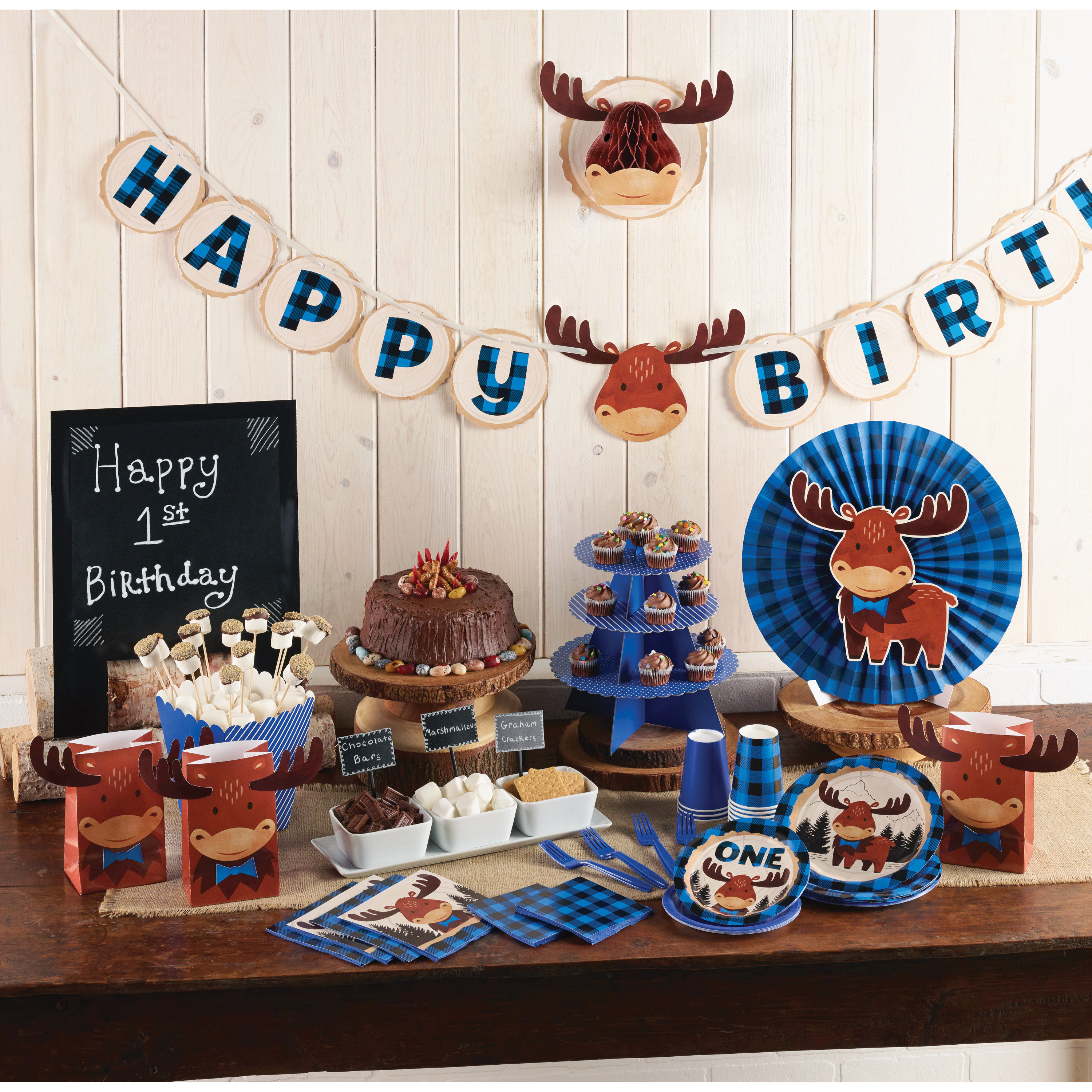 Moose Birthday Banner Moose Birthday Decorations Moose | Etsy