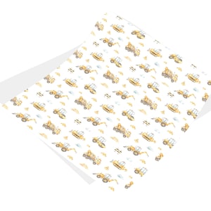 Construction Theme Gift Wrap – 30x20 Flat Sheets, Heavy Wrapping Paper ...