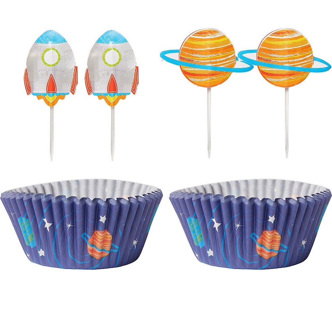 Space Party Cupcake Toppers Space Party Space Cupcake - Etsy