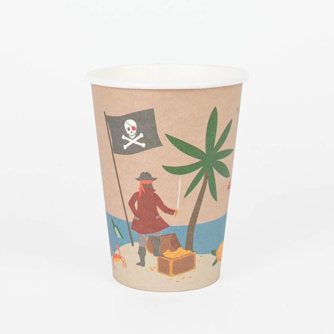 Pirate Treasure Party Cups - Pirate Birthday Decorations, Treasure ...