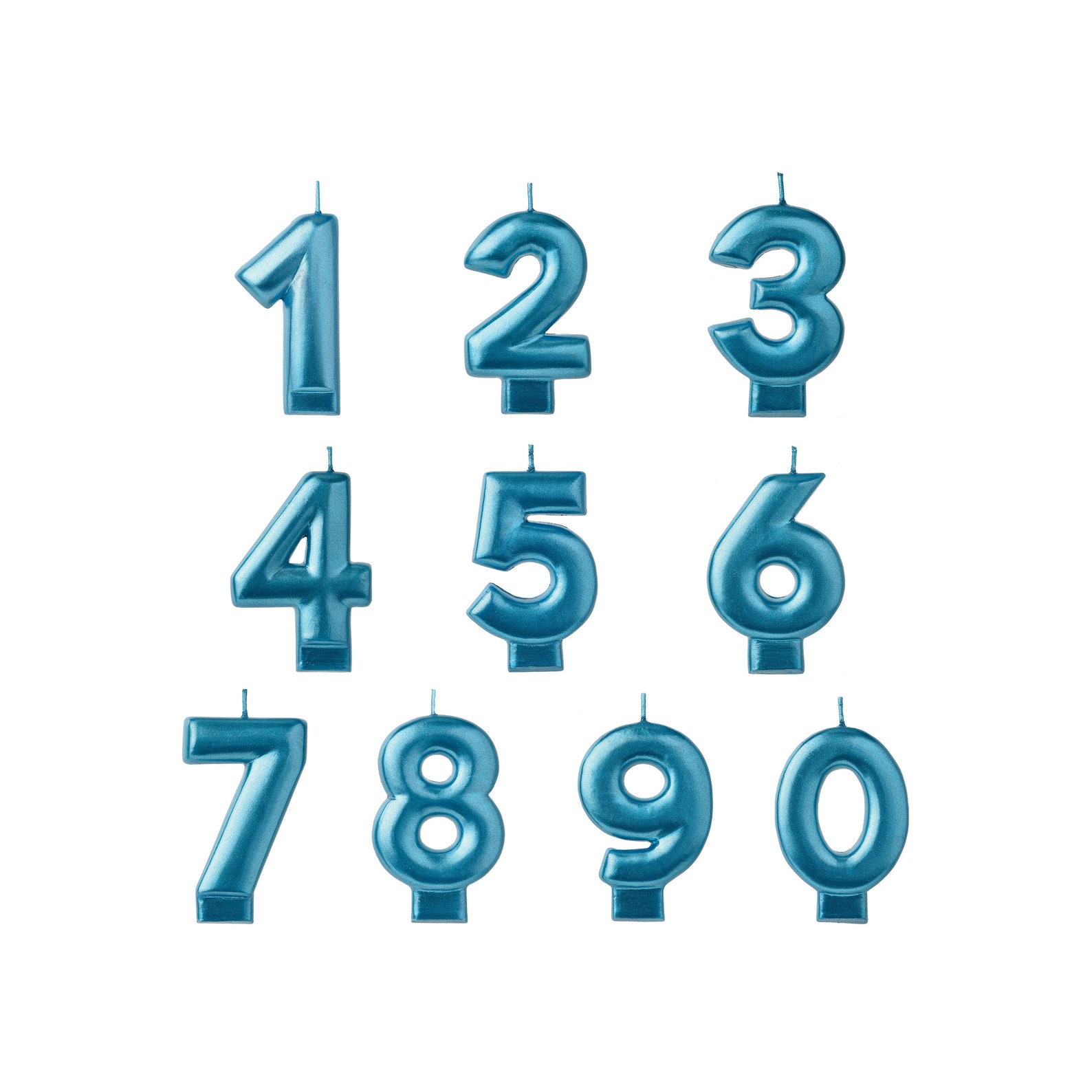 Blue Number Candles - Age Candles, Cake Topper, Boy Birthday Candles ...