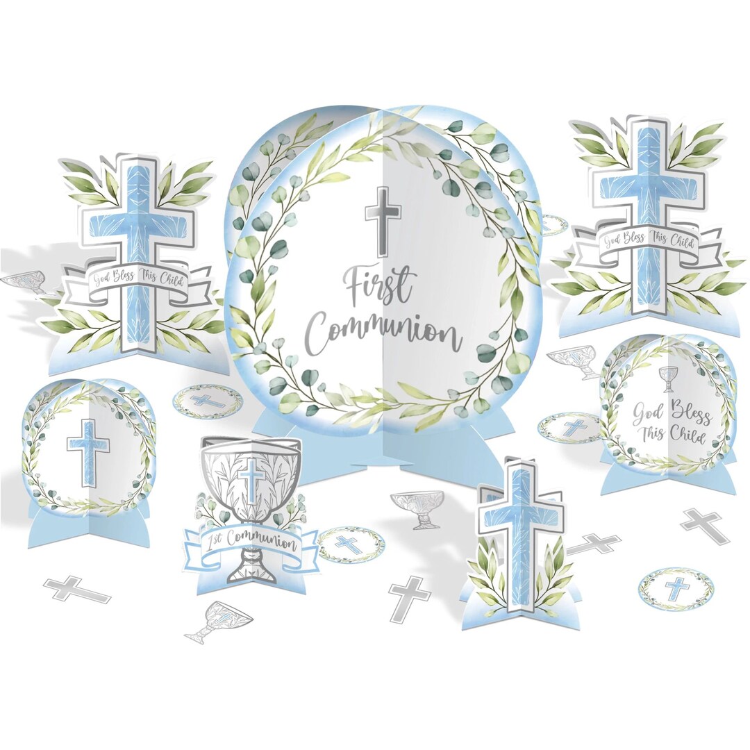Blue First Communion Centerpiece, Table Decorations, 1st Communion ...