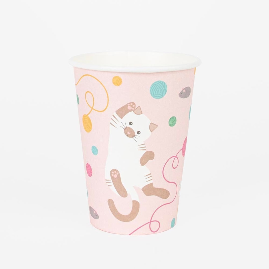 Playful Kitty Cat Party Cups - Cat Birthday Decorations, Kitten Party ...