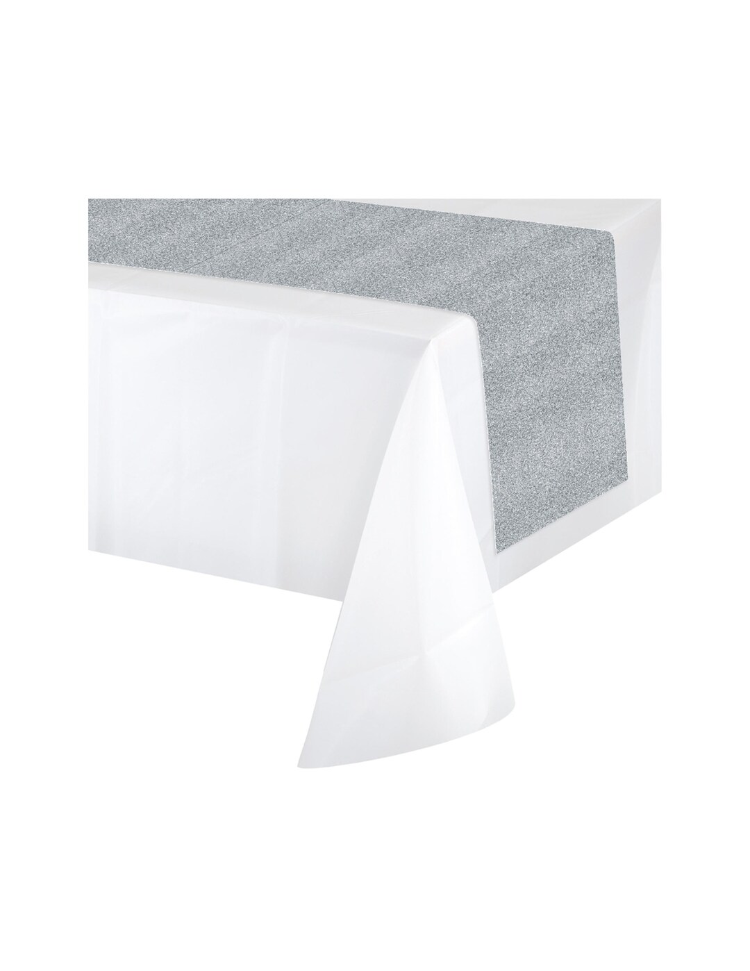 Silver Glitter Table Runner - Silver Party Supplies, Silver Wedding ...