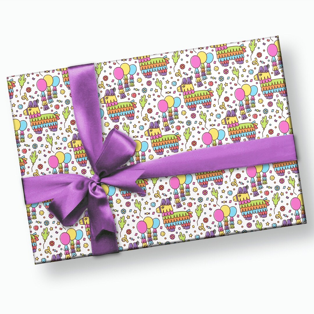 Fiesta Gift Wrap - Fiesta Baby Shower, Fiesta Birthday, Pinata Party ...