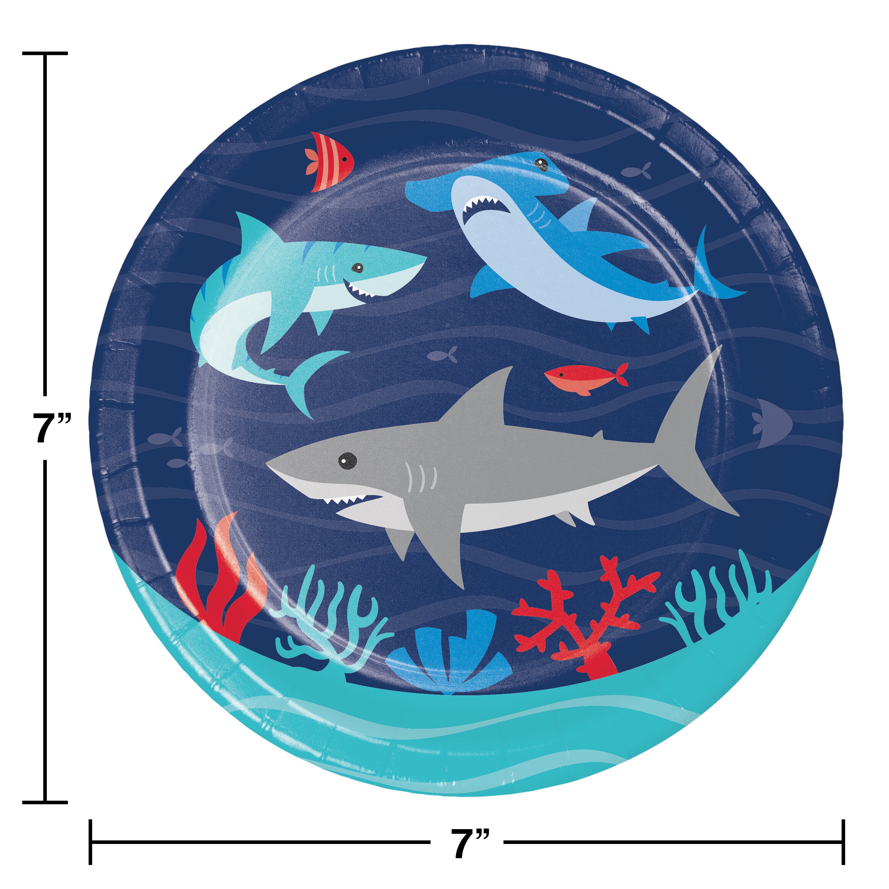 Shark Party Plates - Shark Plates, Shark Party Supplies, Shark Party ...