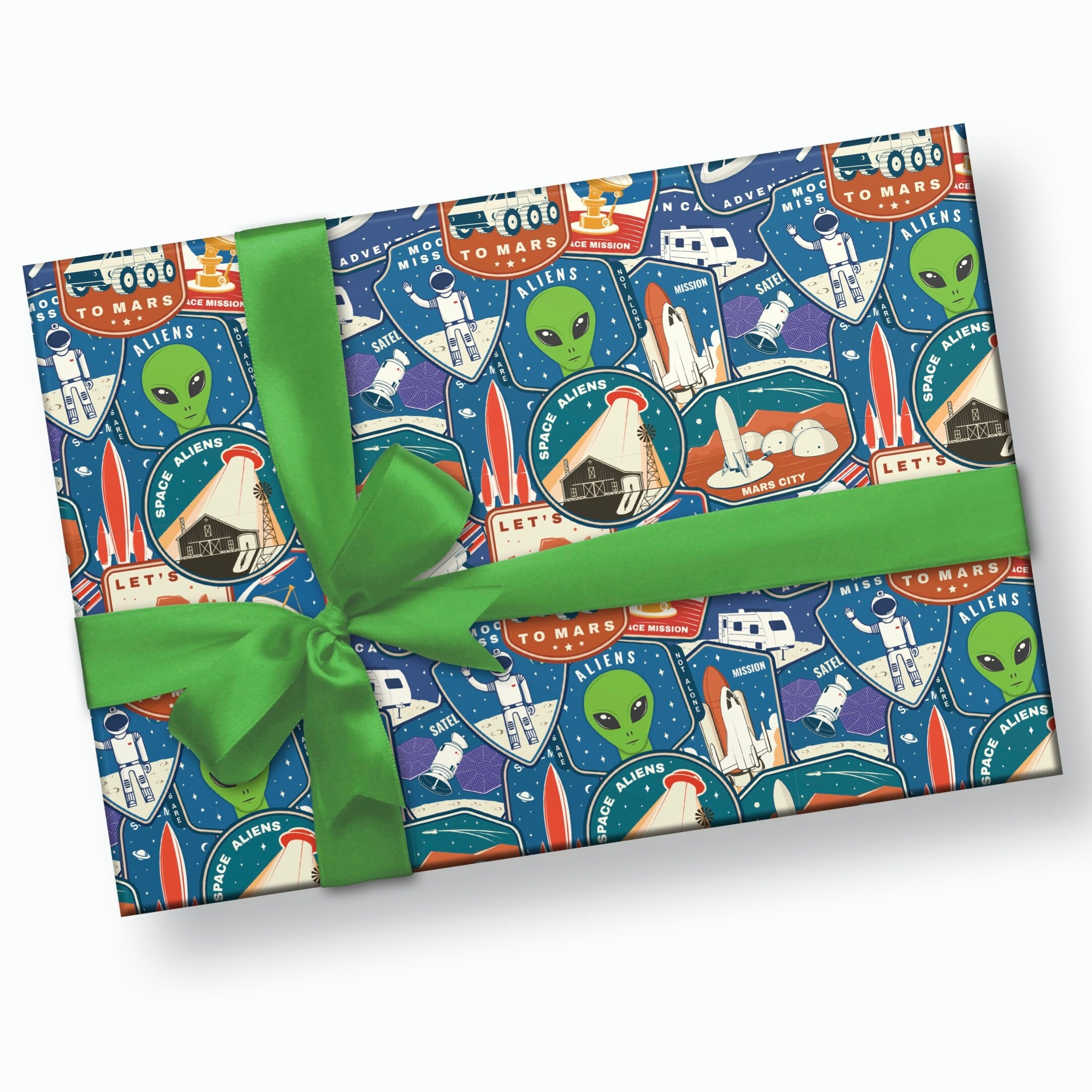 Alien Gift Wrap Alien Wrapping Paper Scifi Gift UFO Alien - Etsy
