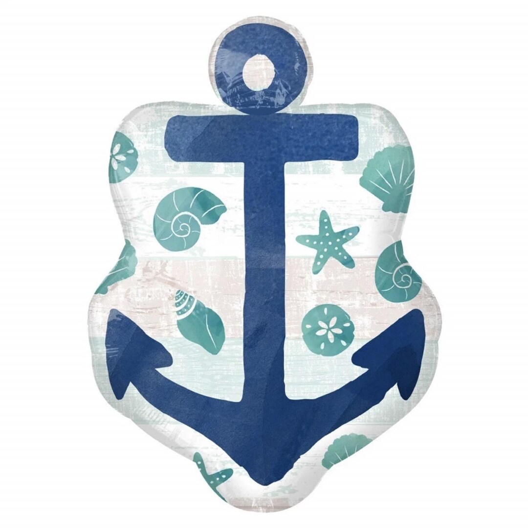 Anchor Party Balloon 30" - Nautical Birthday Decoration, Ocean ...