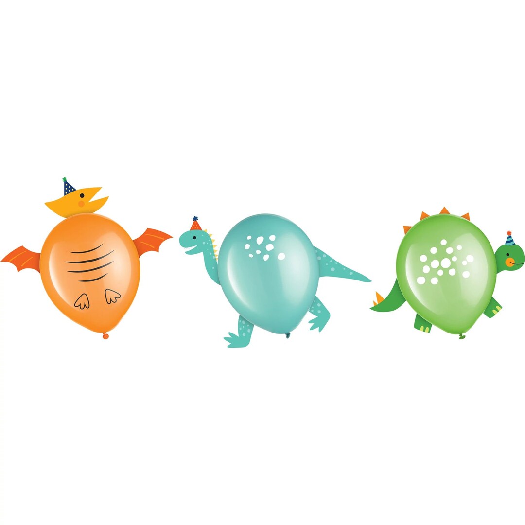 6 Balloon Dinosaurs - Dinosaur Birthday Decorations, Dinosaur Party ...