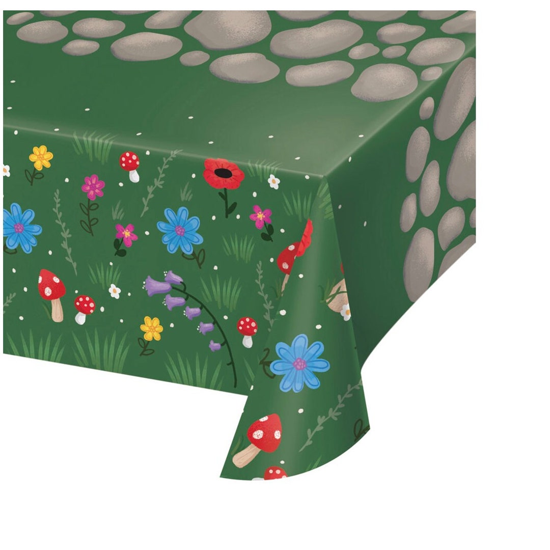 Gnome Party Tablecloth - Enchanted Forest Party, Garden Gnome Party ...