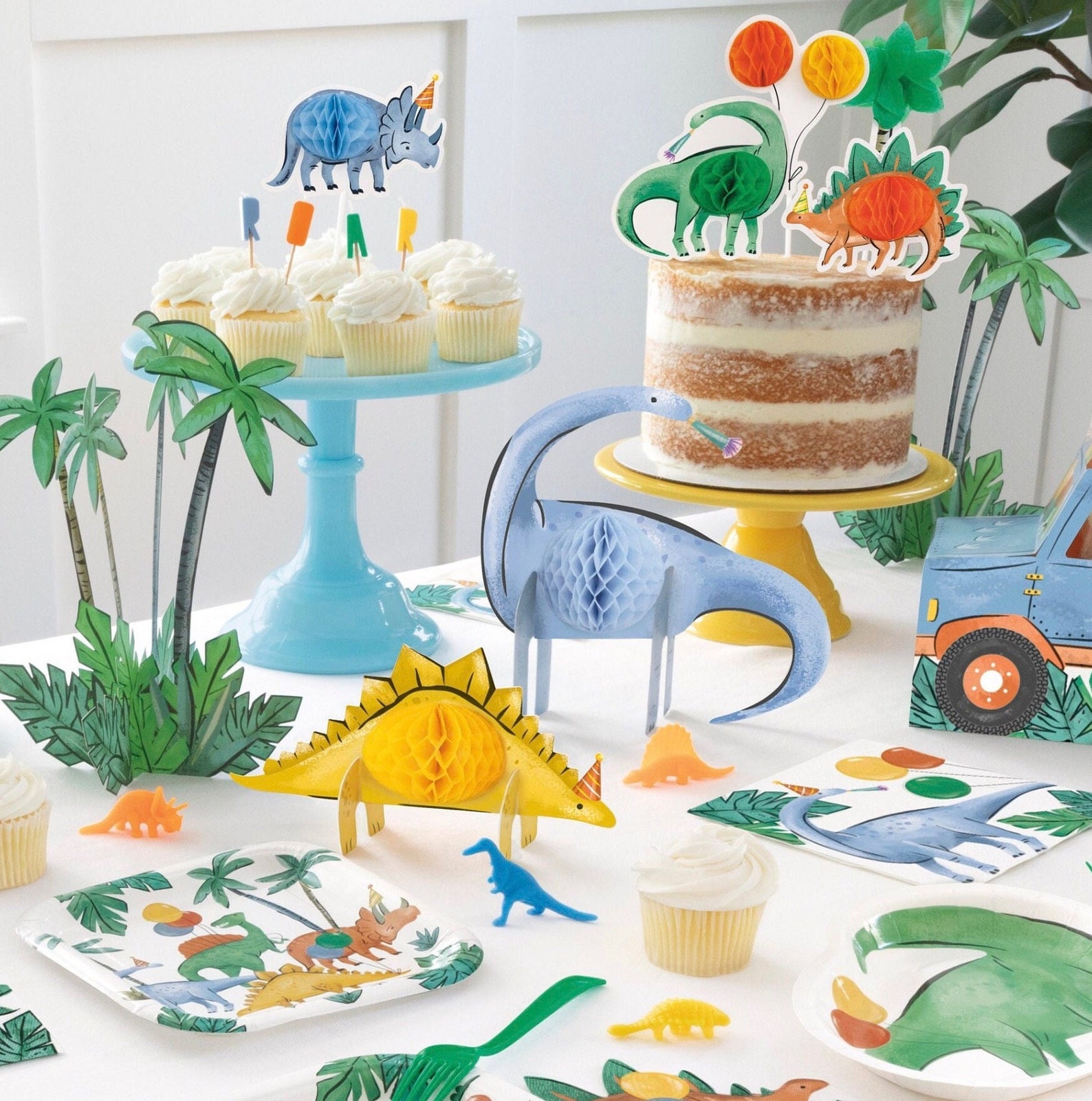 Dinosaur Party Cake Toppers - Dino Birthday Decorations, Dinosaur Baby ...