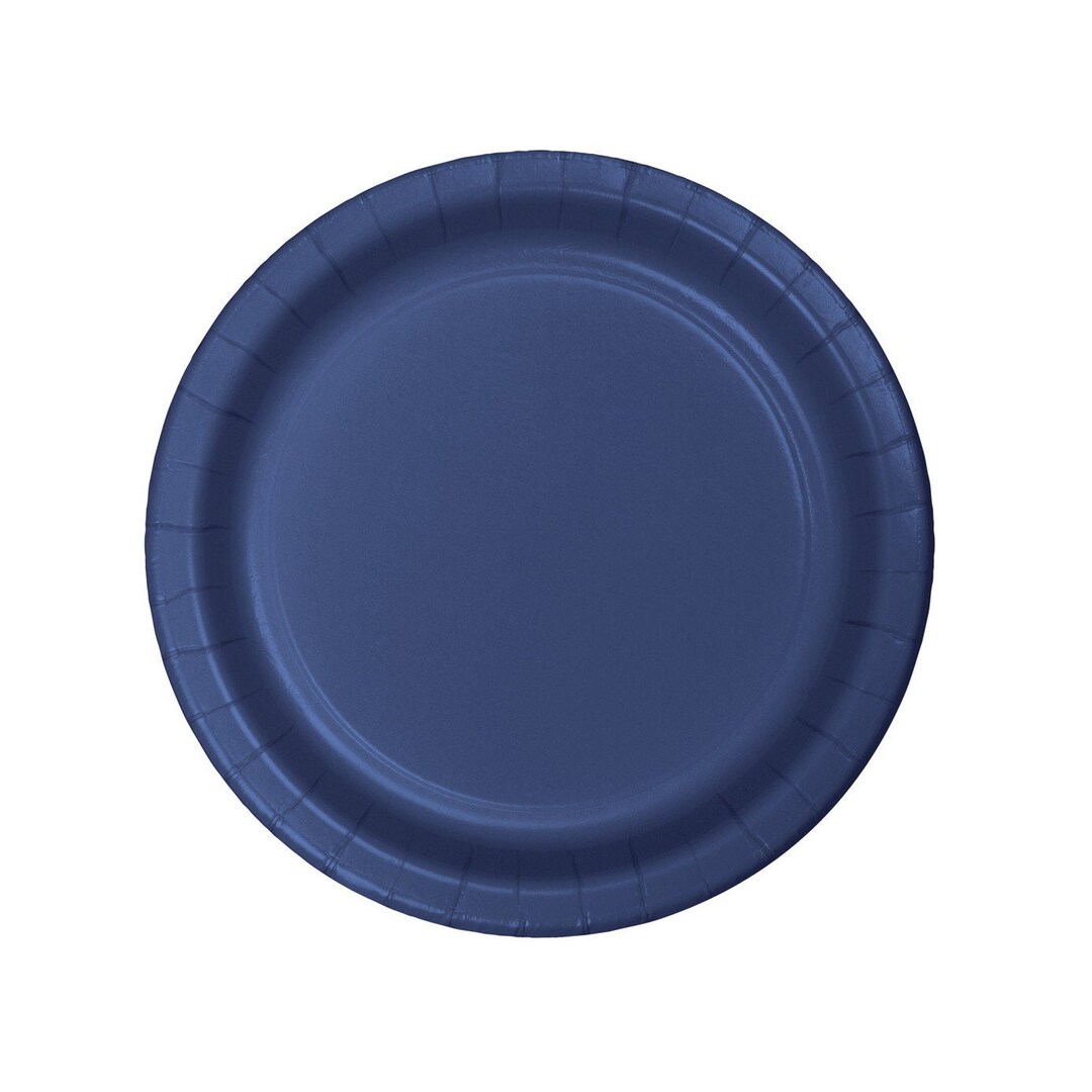 7" Navy Plates 24ct - Shark Birthday, Nautical Party Decorations, Baby ...