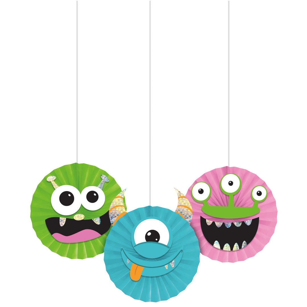 Monster Hanging Decorations - Monster Birthday Decorations, Party ...