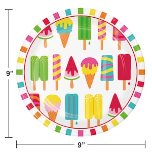 Popsicle Plates - Ice Cream Plates, Popsicle Birthday Party, Ice Cream ...