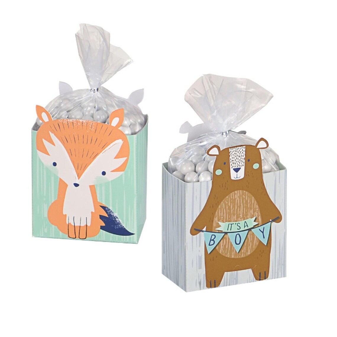 Woodland Favor Boxes 8ct - Woodland Animal Baby Shower Favors, Bearly ...