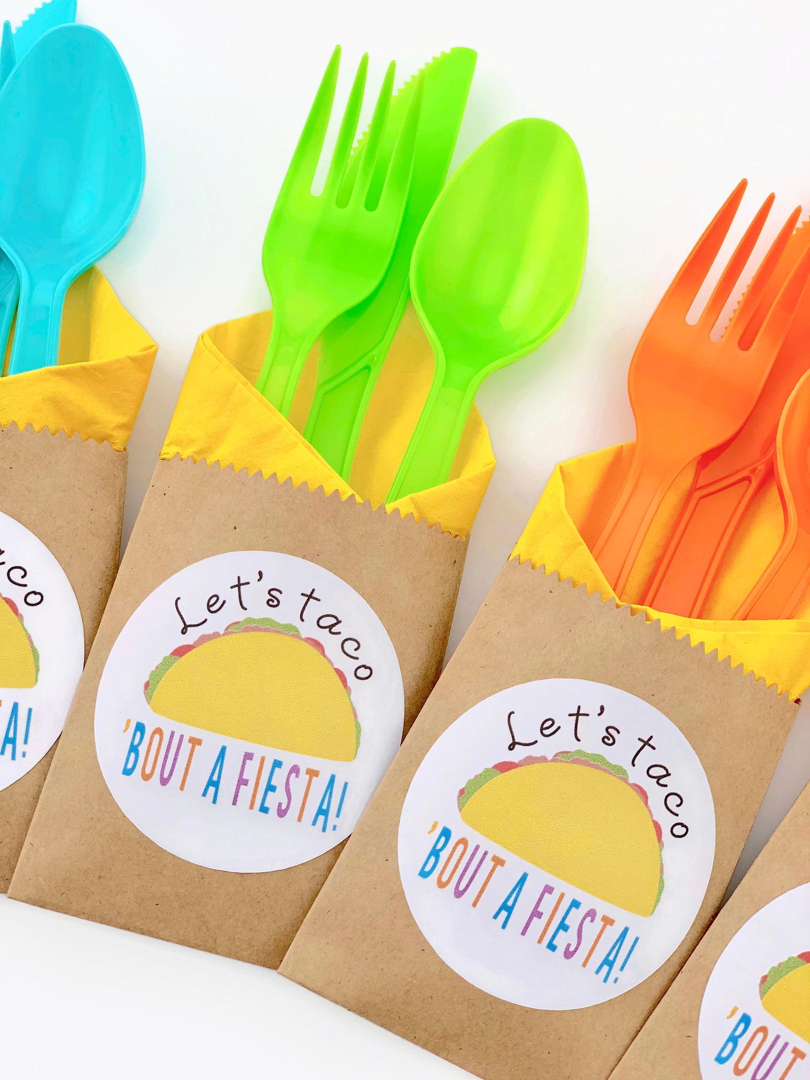 Taco Cutlery Fiesta Party Taco Birthday Taco Party Fiesta - Etsy