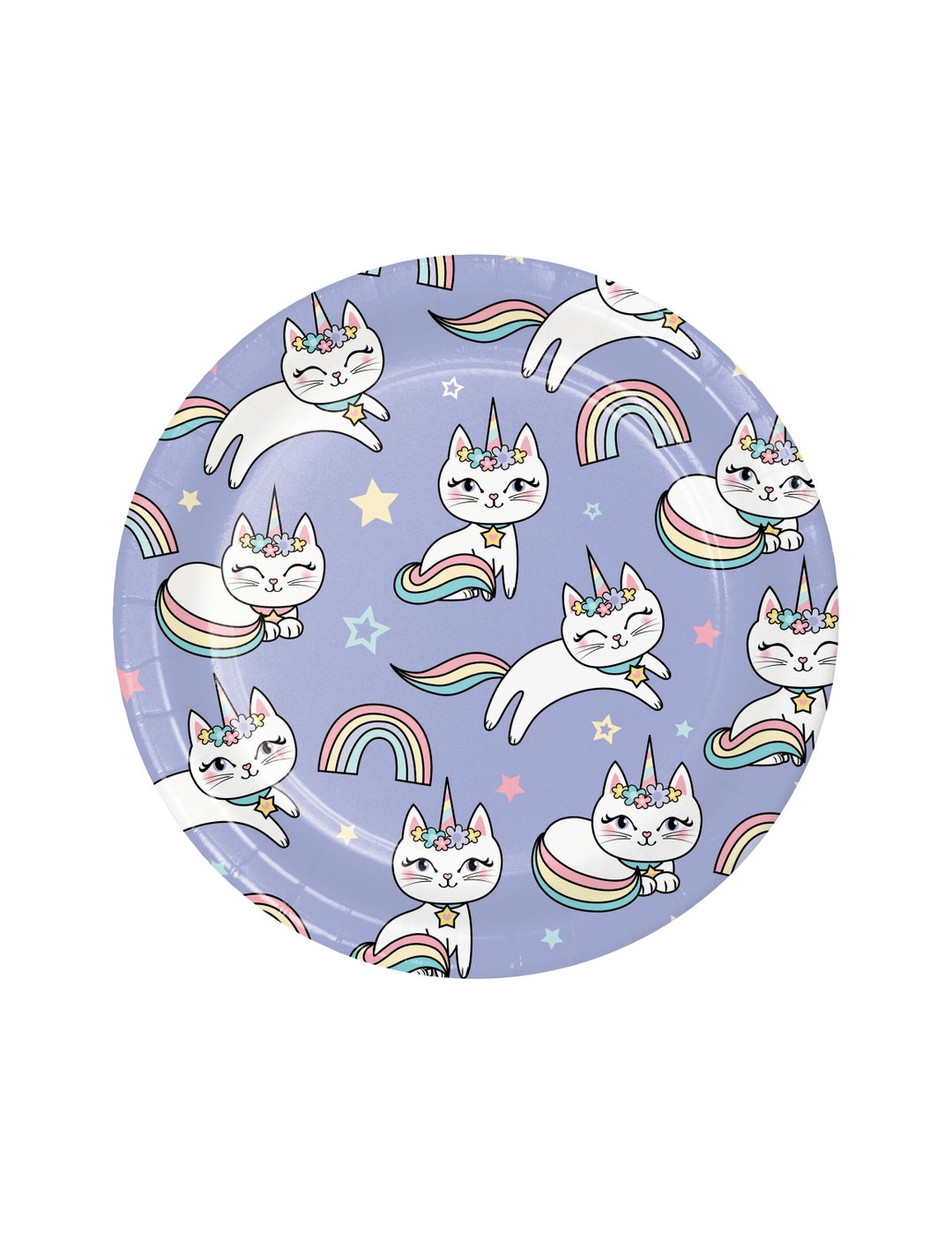 Cat Party Plates - Caticorn Birthday, Caticorn Party, Cat Party ...