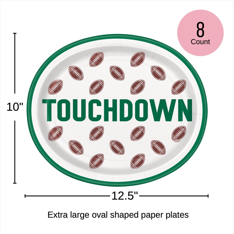 Football Serving Plates, Paper Plates, Party Plates, Sports Party ...