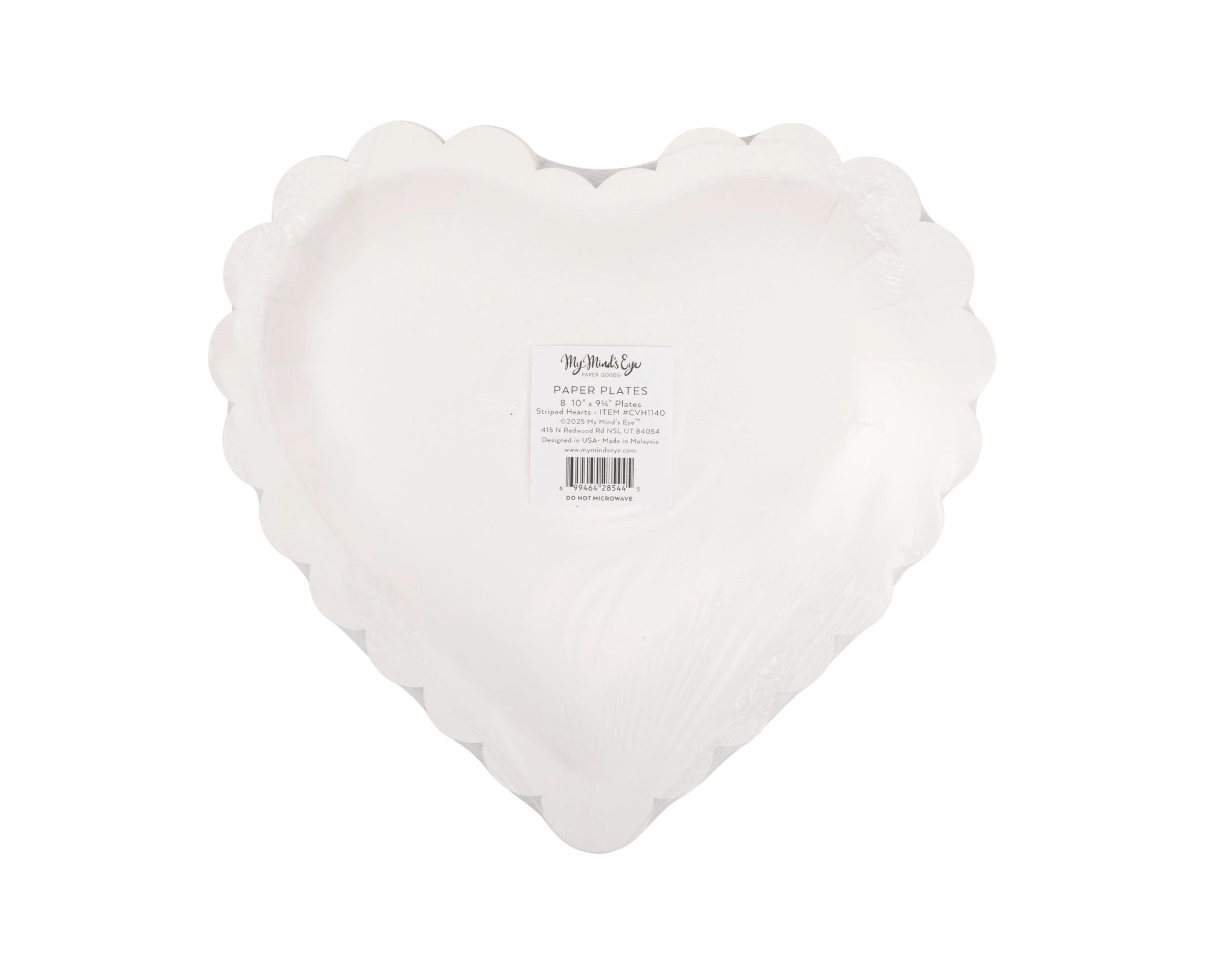 Striped Heart Plates - Pastel Valentine's Day Party, Sweetheart ...