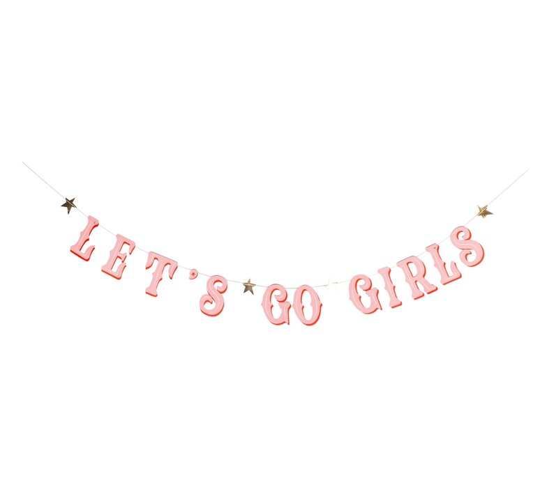 Let's Go Girls Banner Set, Pink Cowgirl Bachelorette Party, Last Disco ...