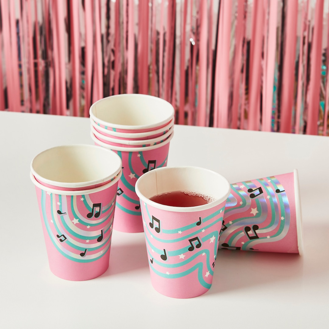 Popstar Party Cups - Musical Birthday Decorations, Karaoke Party ...