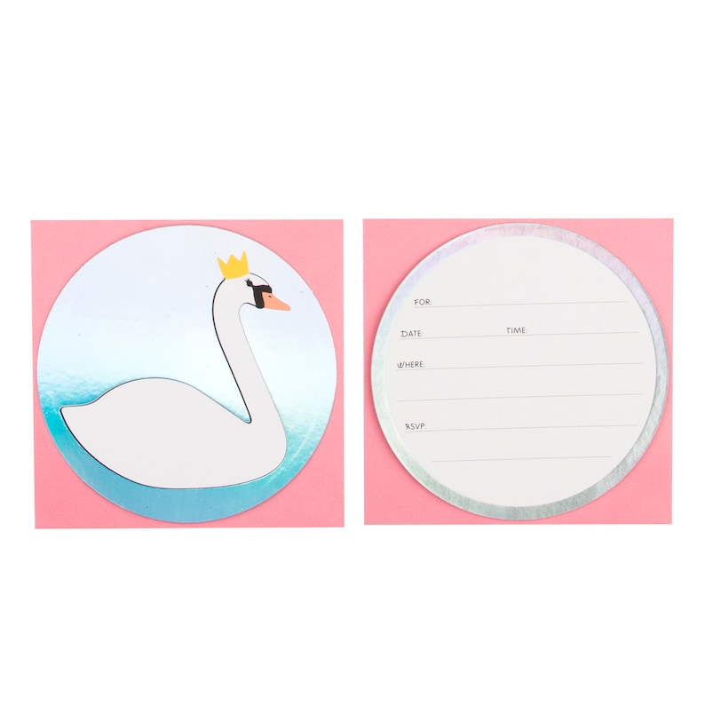 Swan Invitation Kit Swan Party Invitation Swan Stickers | Etsy