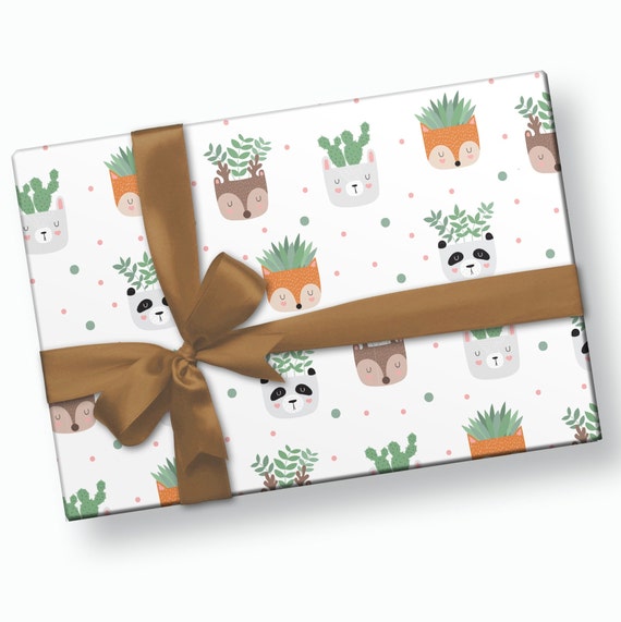 Succulent Wrapping Paper Plant Gift Wrap Cactus Gift Wrap - Etsy