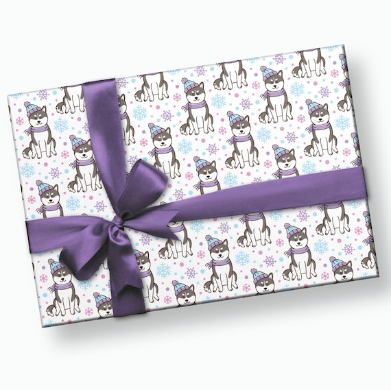 Husky Wrapping Paper Dog Wrapping Paper Puppy Wrapping | Etsy